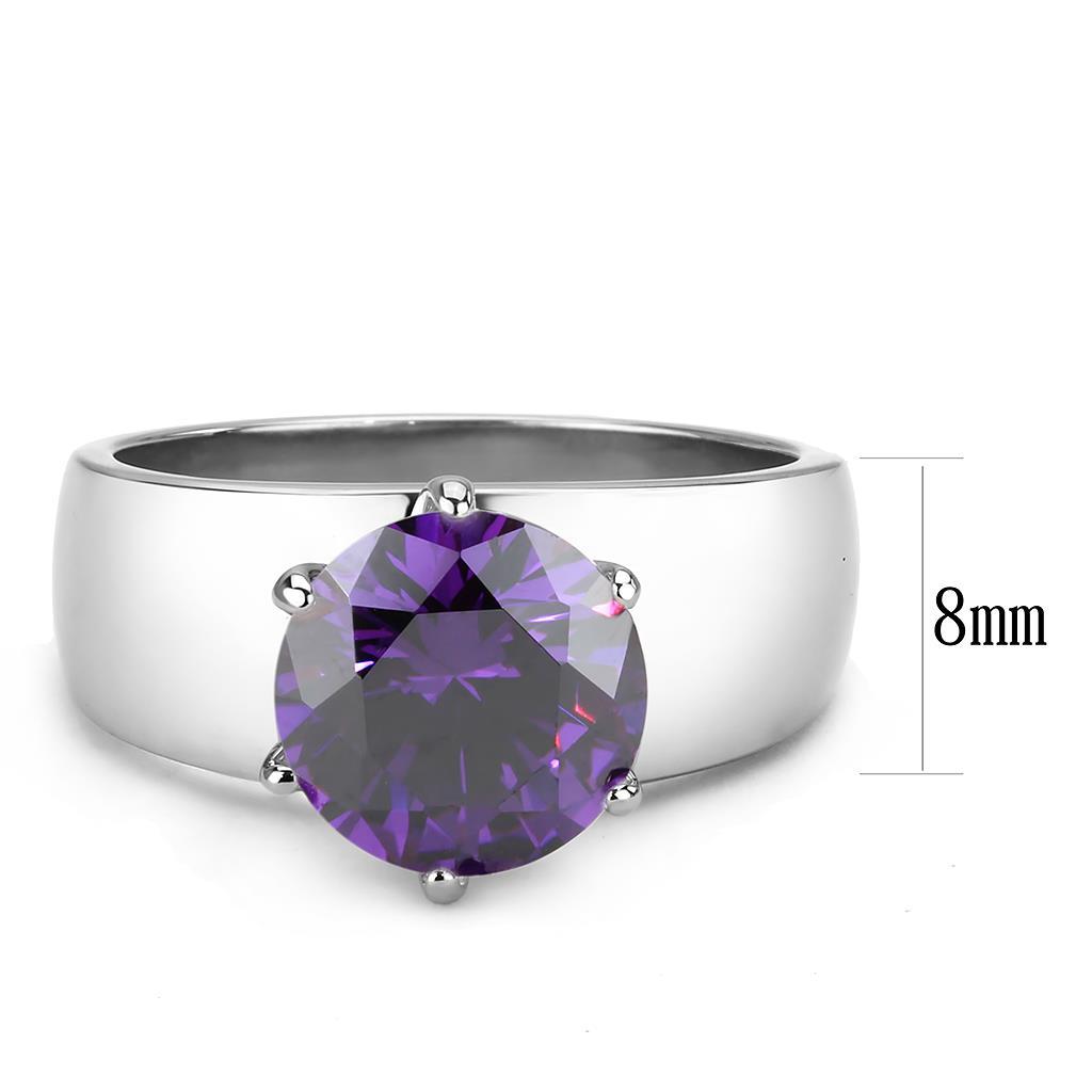 8mm Purple CZ Ring Stainless Steel TK316 | eBay